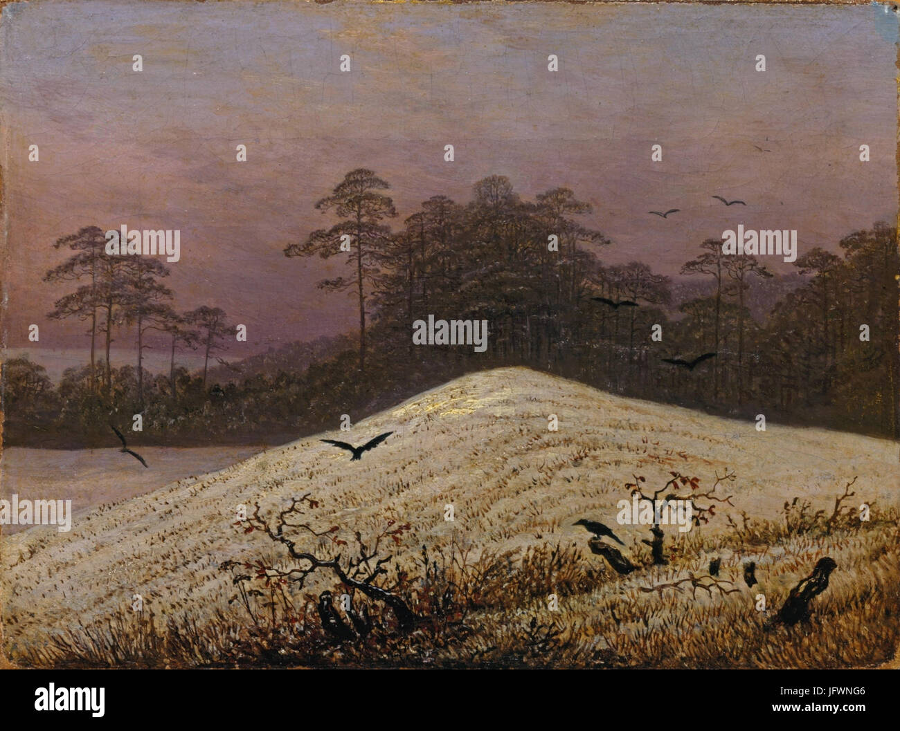 Caspar David Friedrich - Schneehügel mit Raben Stock Photo - Alamy