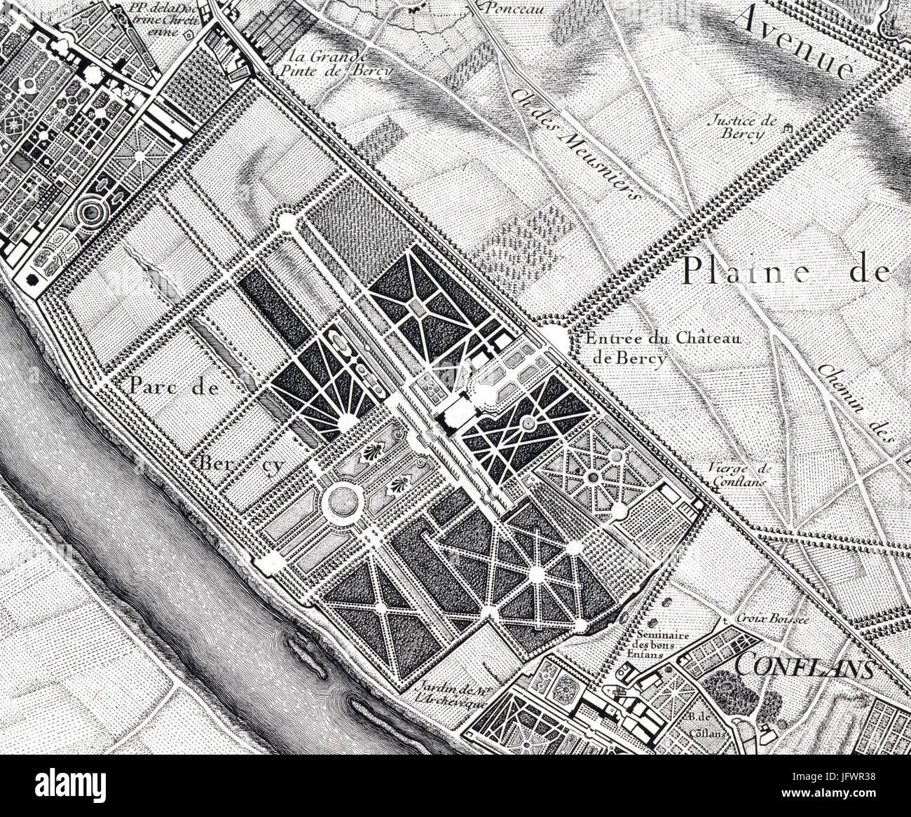 Château de Bercy on the 1731 Roussel map of Paris - Library of Congress ...