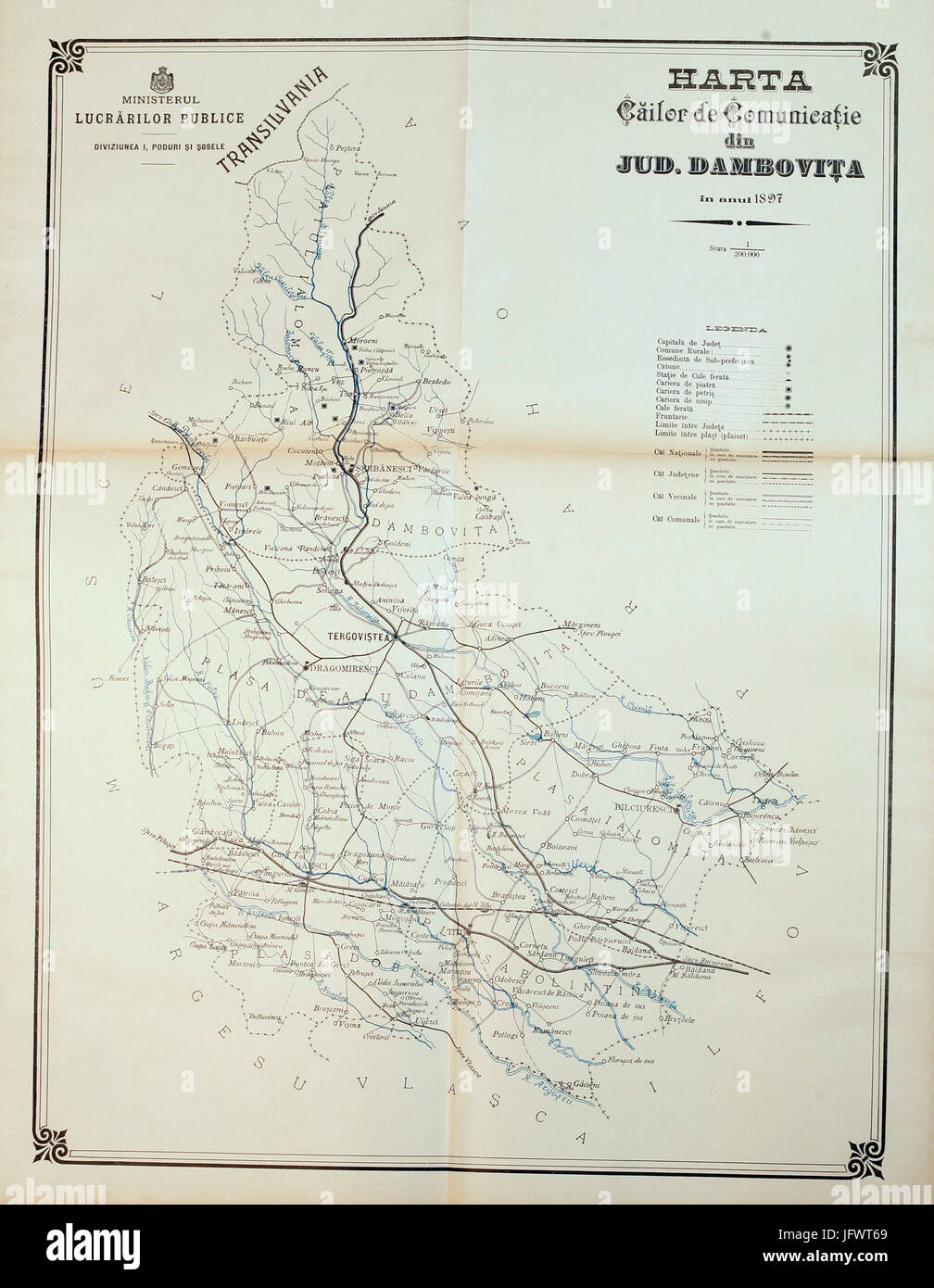 Atlasul Căilor de ComunicaC89Bii (1897) - DâmboviC89Ba Stock Photo - Alamy