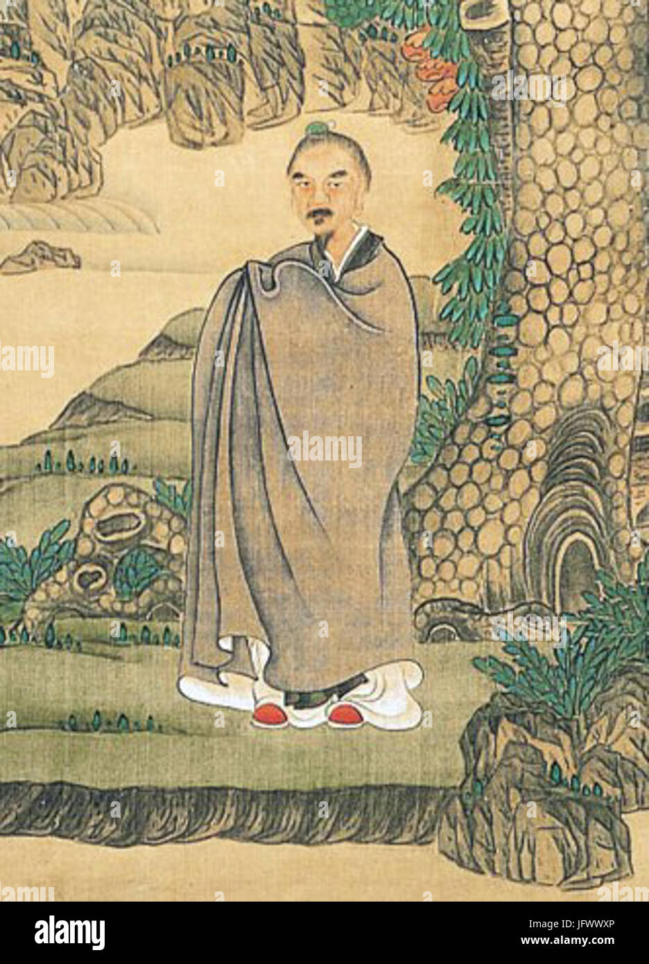 Chen hongshou selfportrait1635 - crop Stock Photo - Alamy