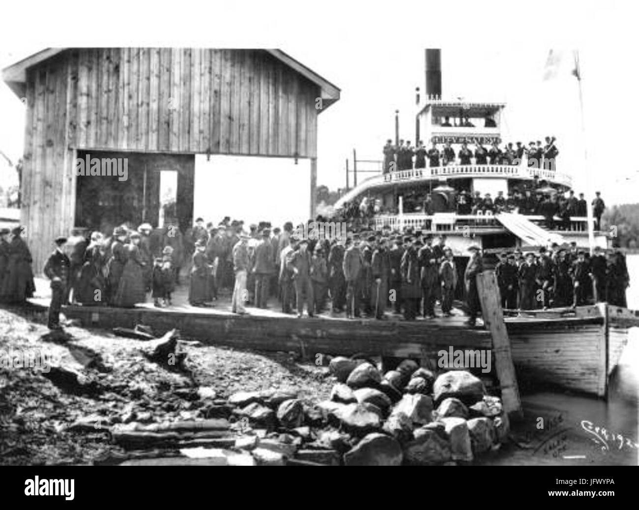 City of Salem 28sternwheeler29 on Willamette River ca 1885 Stock Photo ...