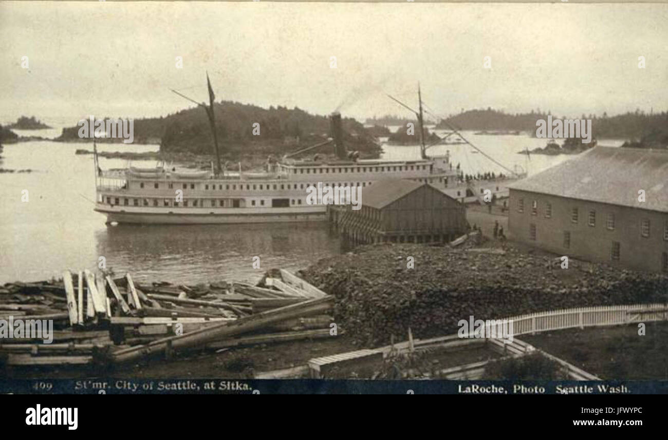 City of Seattle 28steamship29 at Sitka ca 1897 Stock Photo - Alamy