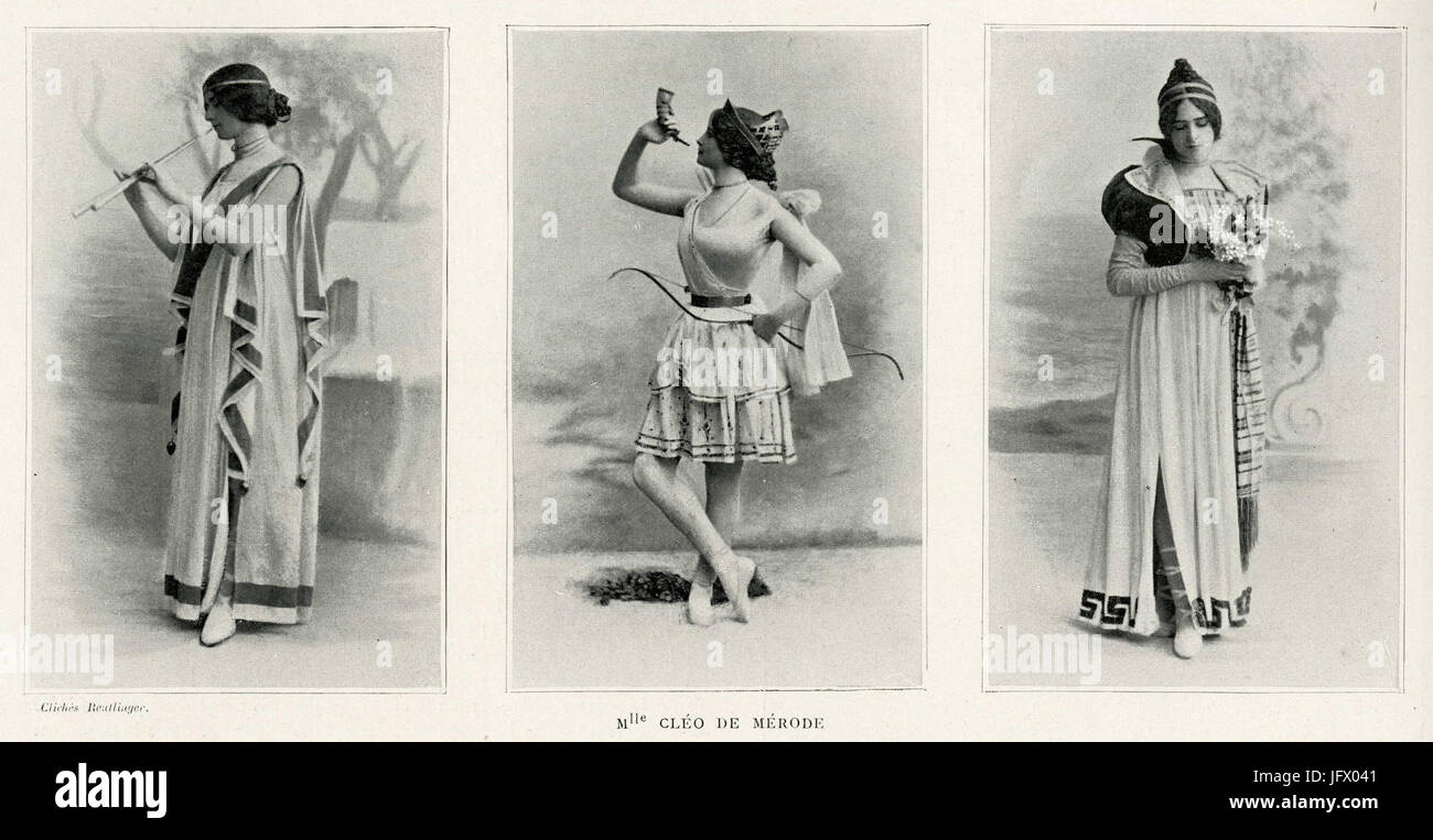 A series of three poses of Cléo de Mérode, a famous French dancer from ...