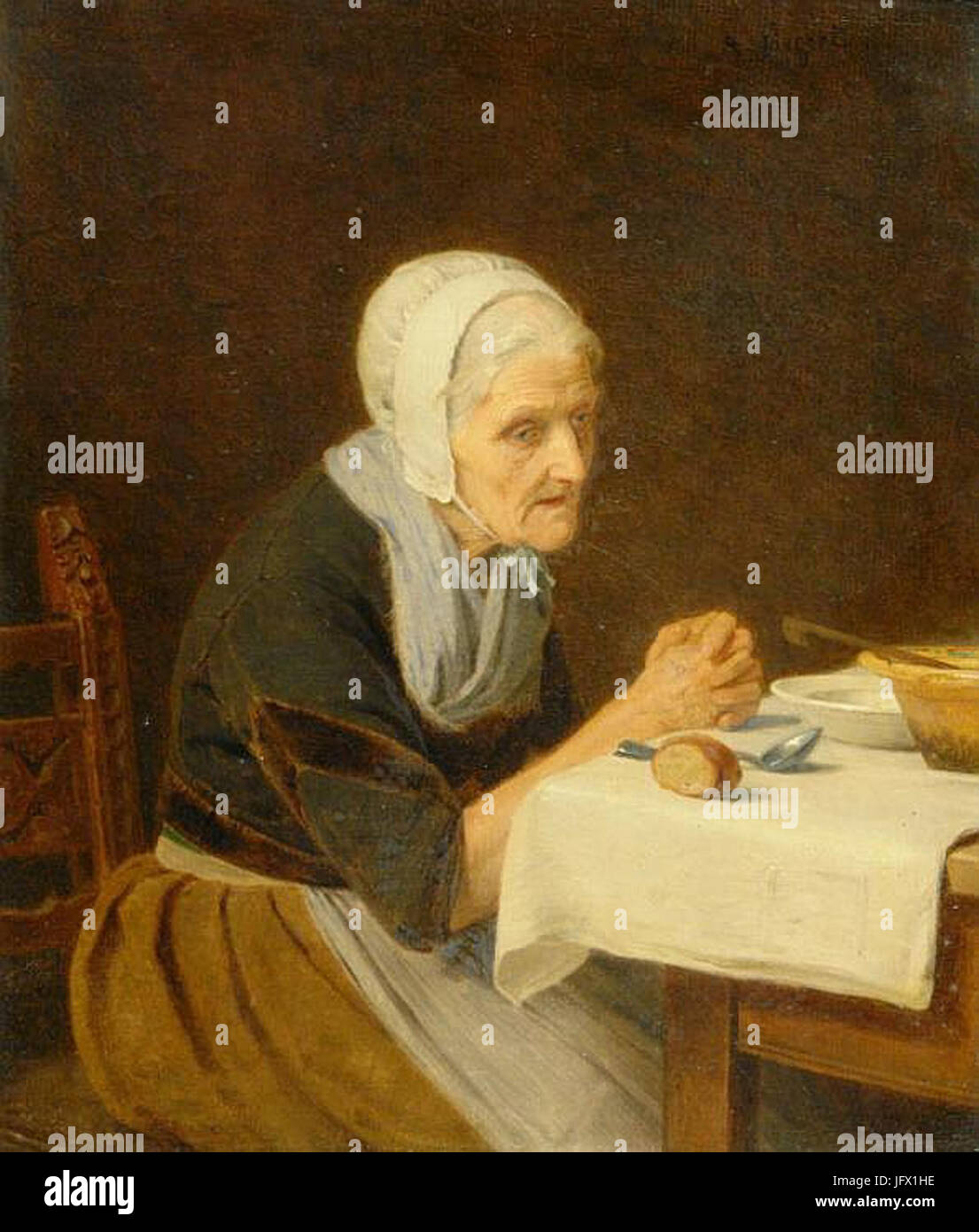 August Friedrich Siegert - Die Genügsame Stock Photo - Alamy