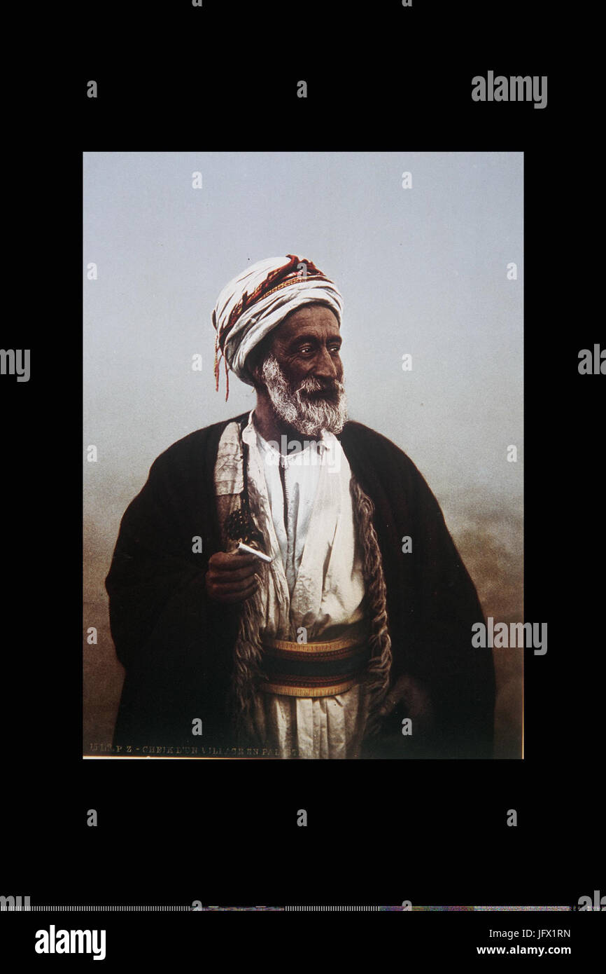 COLOR PORTRAIT OF AN ARAB SHEIKH TAKEN IN THE LATE 19TH CENTURY BY ...