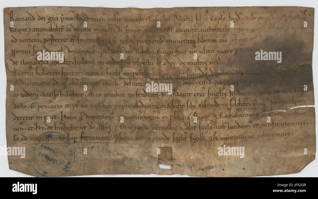 Confirmation par Renaud de Forez de la donation par son frère, le comte ...