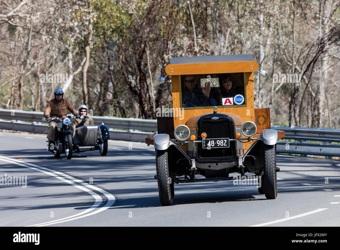 Vintage 1926 Chevrolet Superior K truck driving on country roads near ...