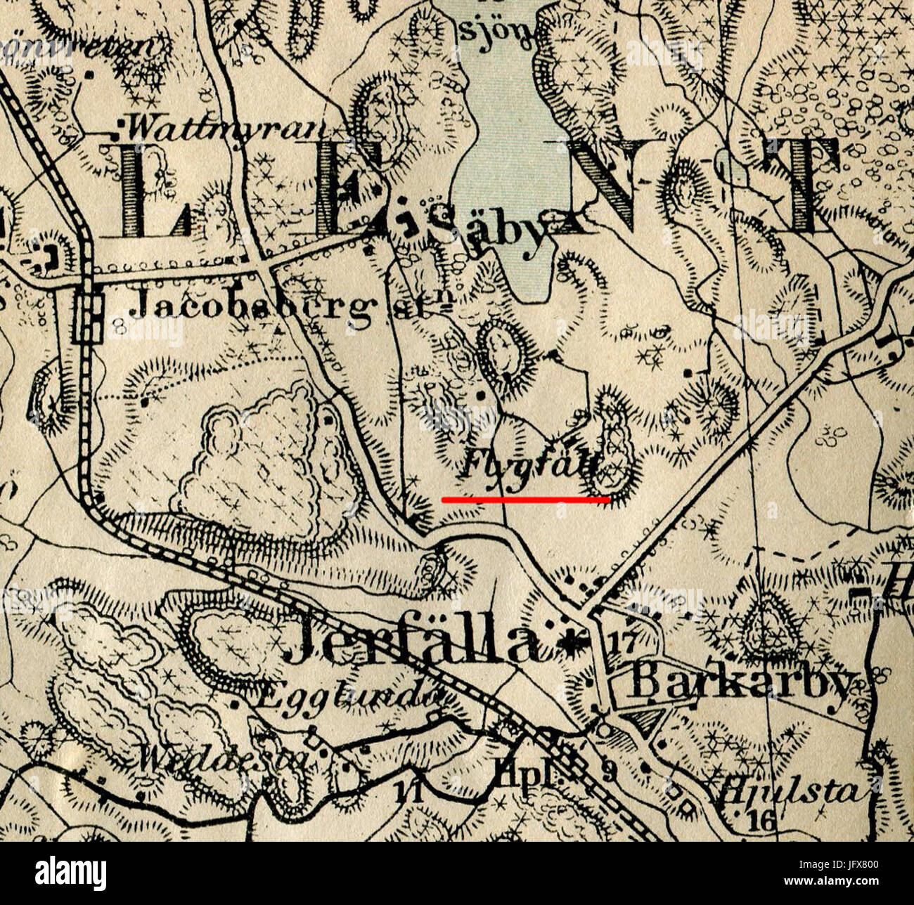 Barkarby flygfält karta 1913 Stock Photo - Alamy