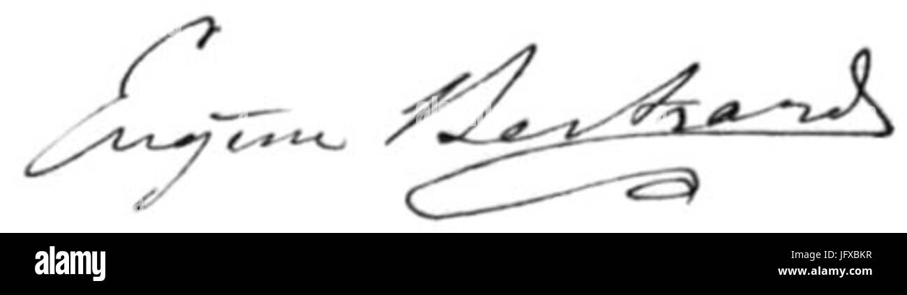 Bertrand Eugene signature - artlyriquefr Stock Photo - Alamy