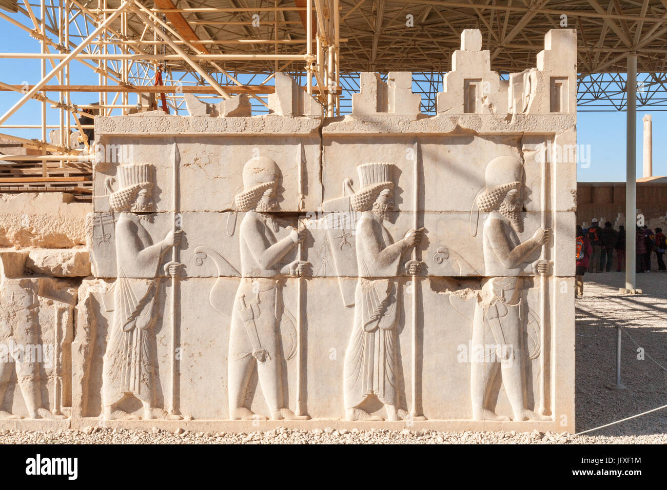 Bass relief decoration in central part of Persepolis complex, next to ...