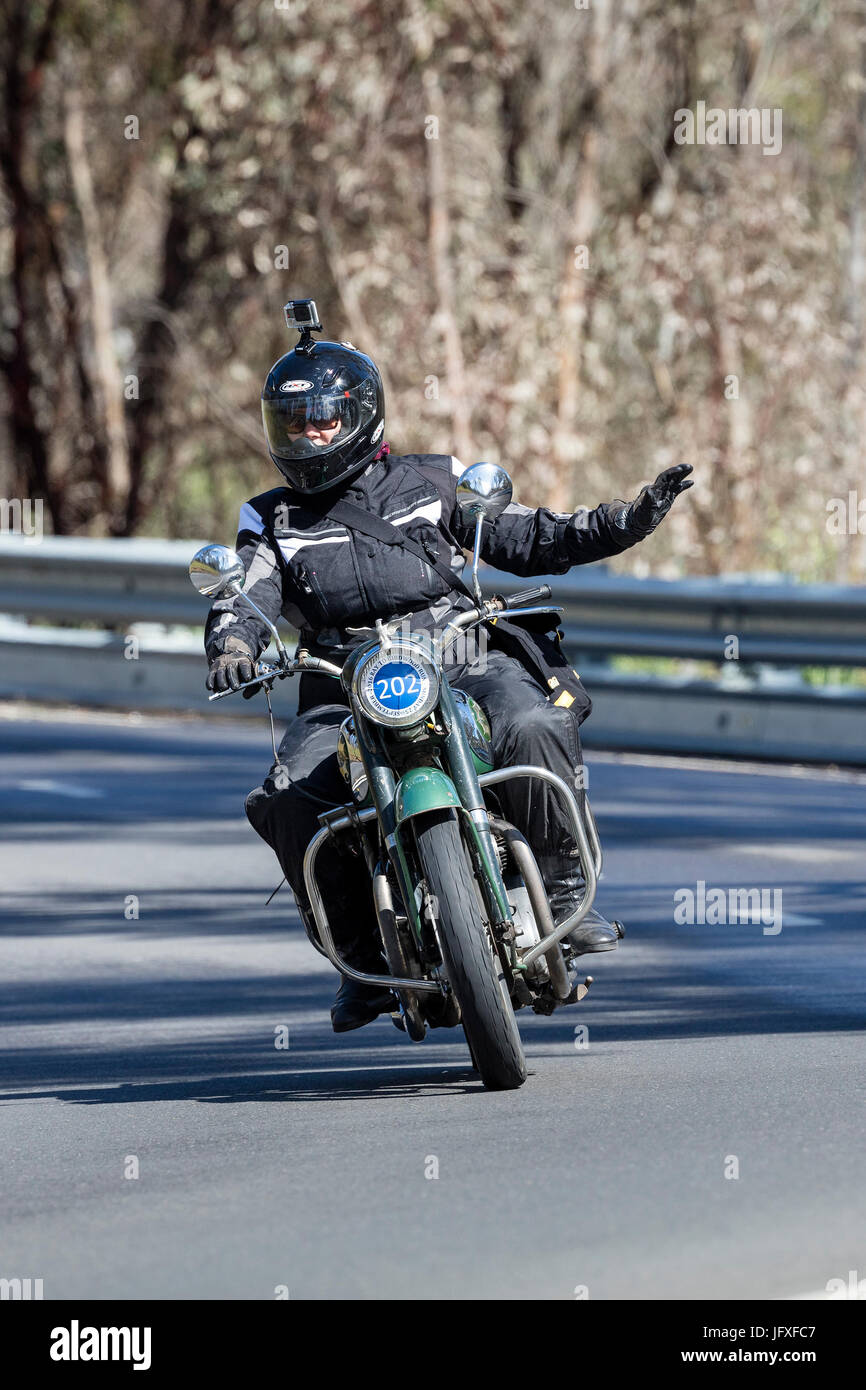 Vintage 1954 BSA Shooting Star Motorcycle on country roads near the ...