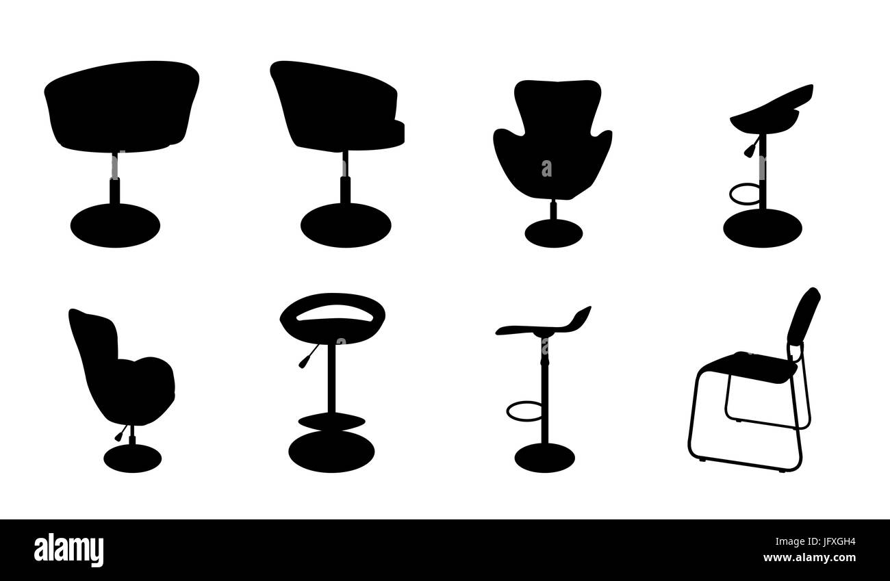 Office chairs set vector vectors hi-res stock photography and images ...