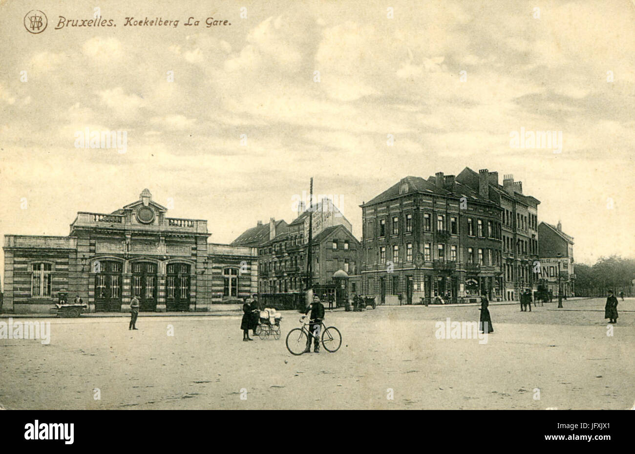 CPA.Gare de Koekelberg. Place Eugène Simonis. c1904 Stock Photo - Alamy