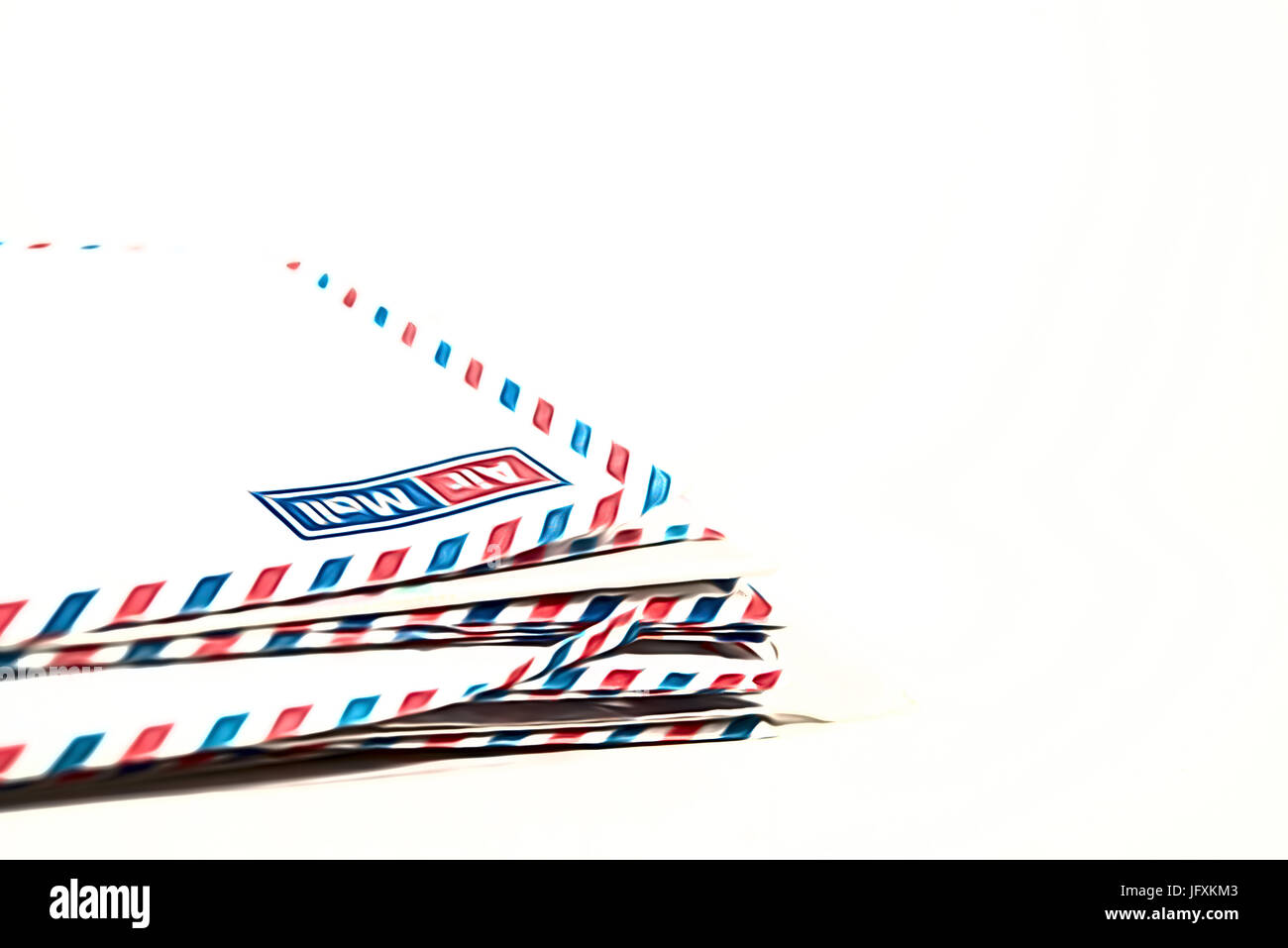 Airmail envelopes on white background Stock Photo - Alamy