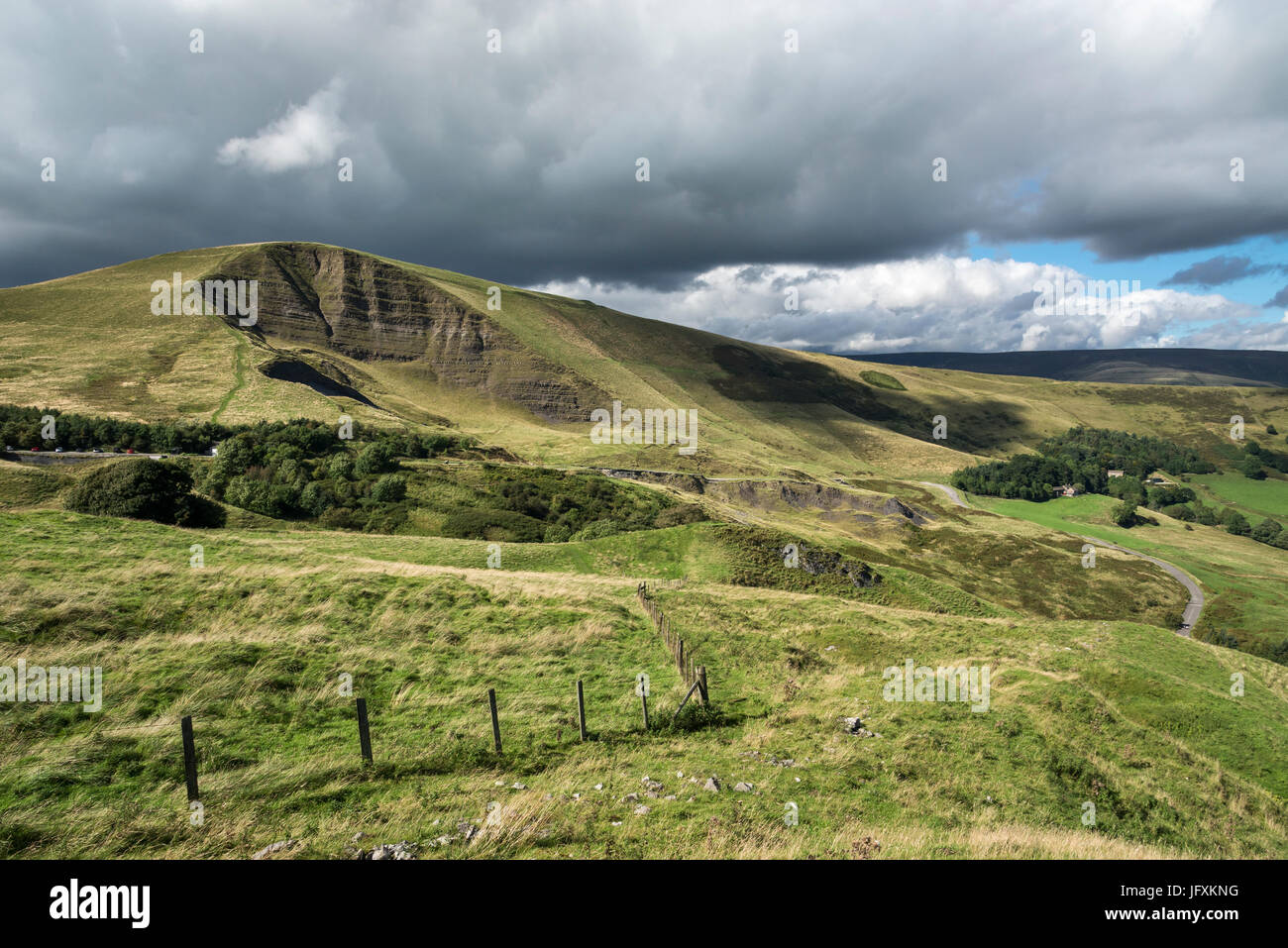Mam Tor, a popular area for walking in the Peak District national park ...