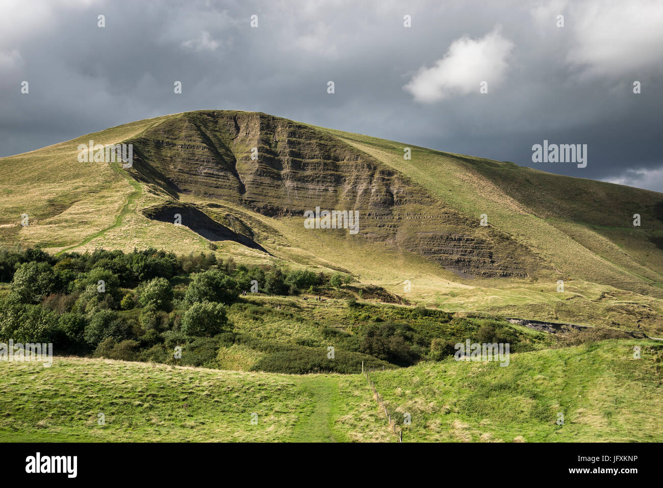 Mam Tor, a popular area for walking in the Peak District national park ...