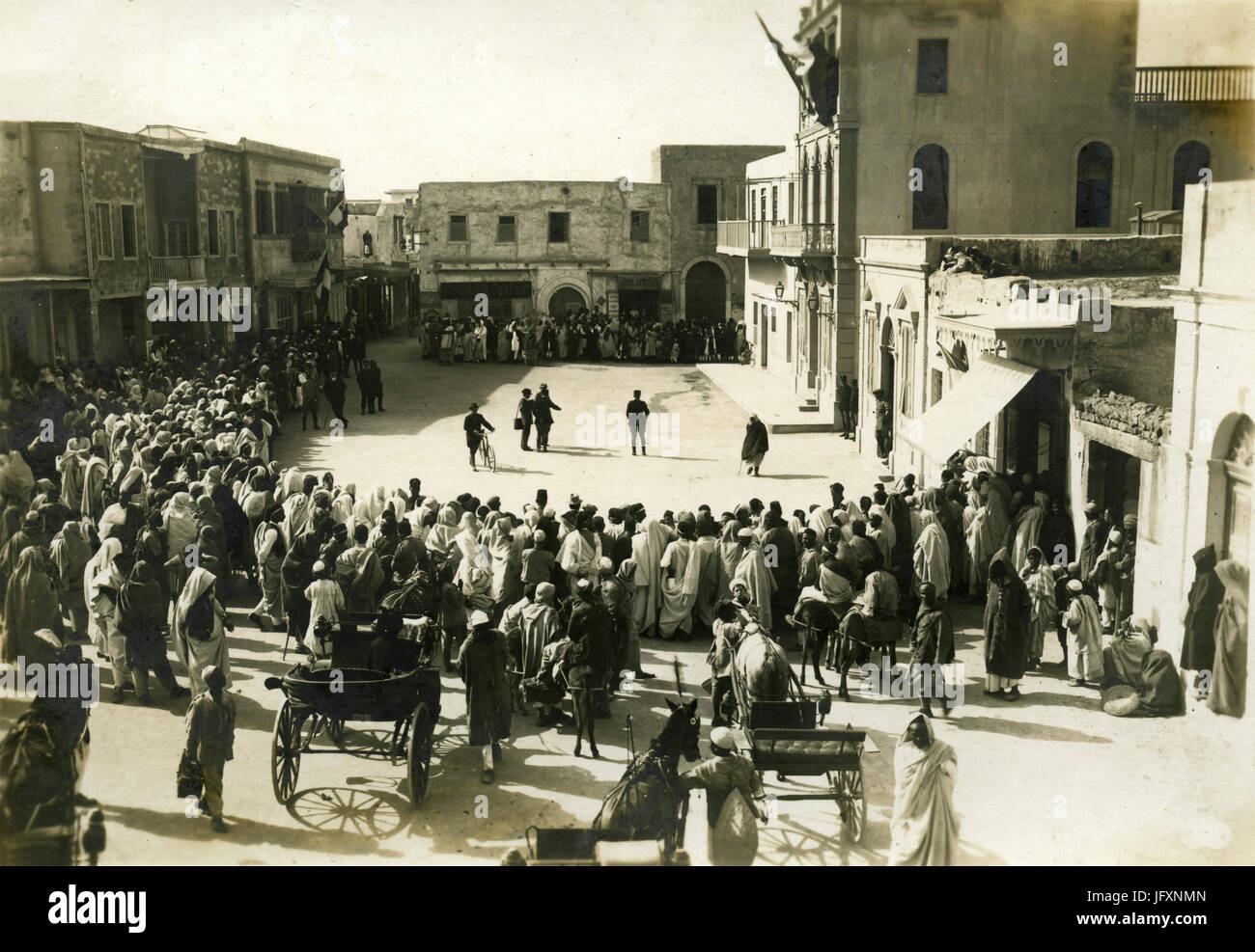 Main square of an Italian colonial town in East Africa, 1930s Stock ...