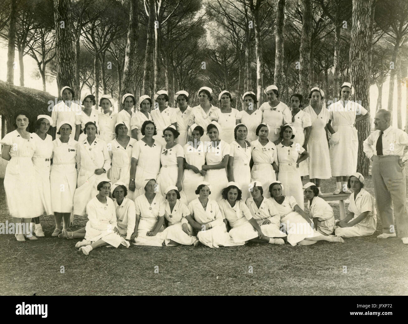 Numerous group of nurses in Villa Borghese, Rome, Italy Stock Photo - Alamy