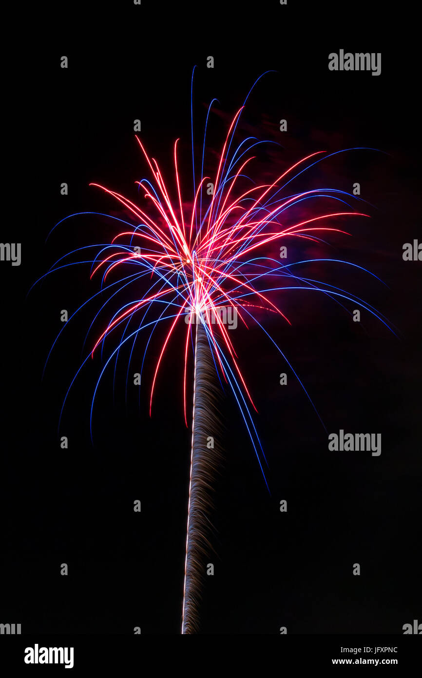 Fireworks light up summer night sky for the Fourth of July celebration ...