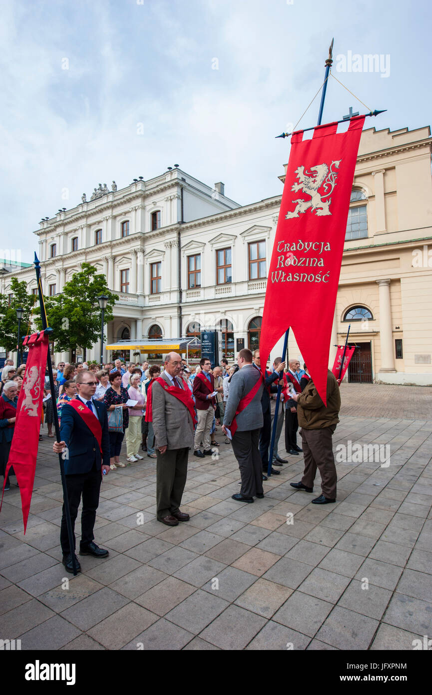 A public prayer in the old part of Warsaw, Poland Stock Photo - Alamy