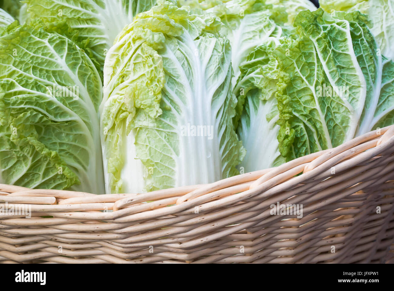 Napa Cabbage in Basket Stock Photo - Alamy