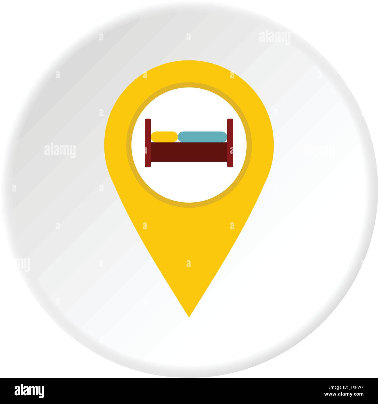 Yellow map pointer with symbol hotel icon circle Stock Vector Image ...