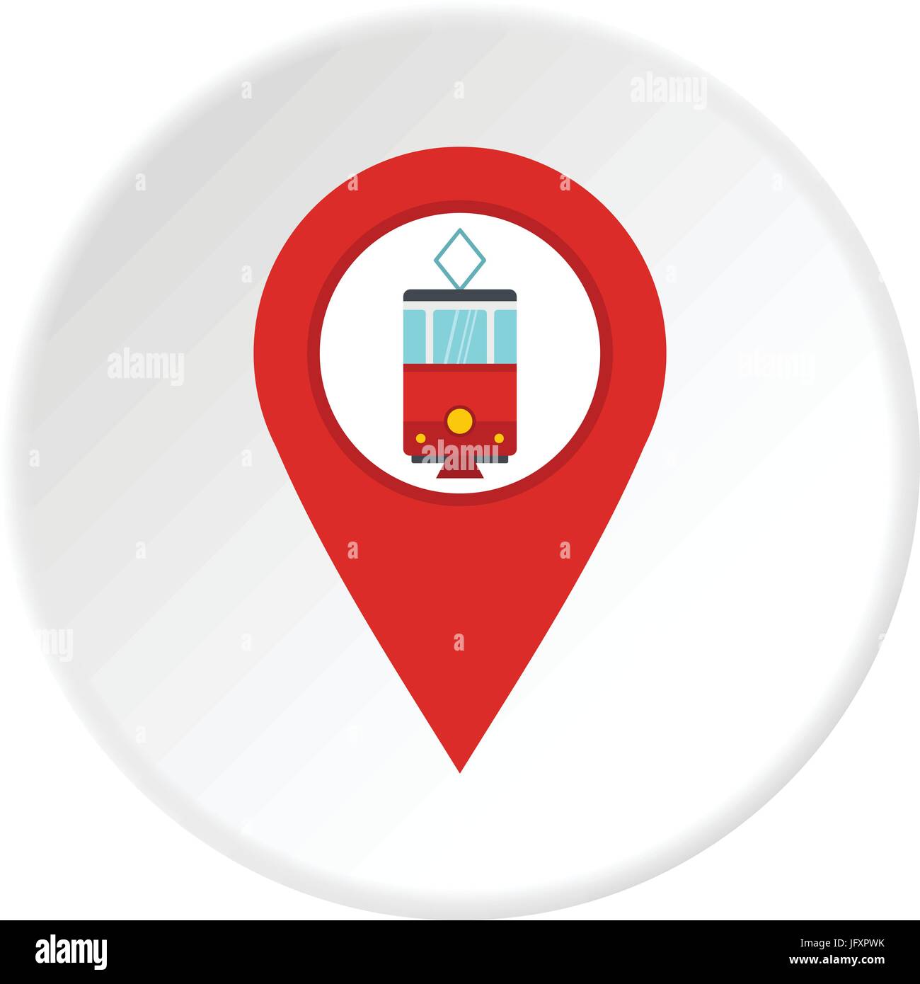 Red map pointer with tram symbol icon circle Stock Vector Image & Art ...