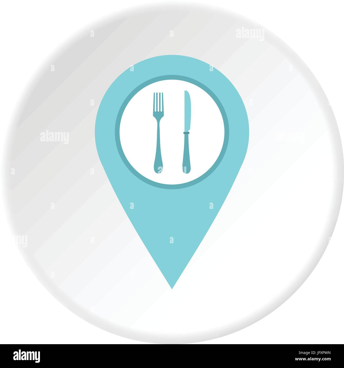 Light blue map pointer with restaurant sign icon Stock Vector Image ...
