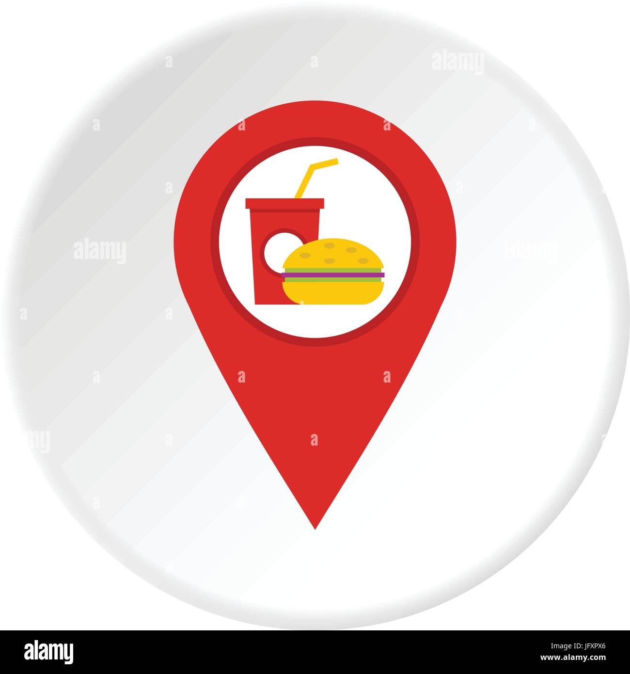 Map pointer burger icon hi-res stock photography and images - Alamy