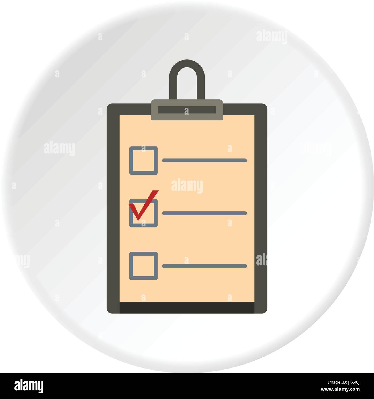 Checklist with box and red mark icon circle Stock Vector Image & Art ...