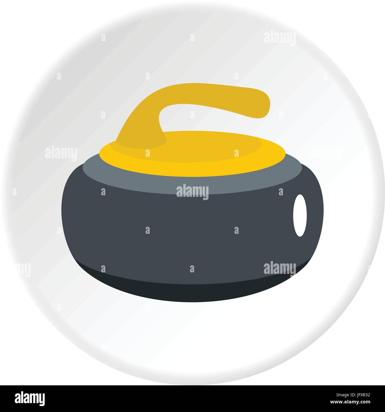 Curling stone with yellow handle icon circle Stock Vector Image & Art ...