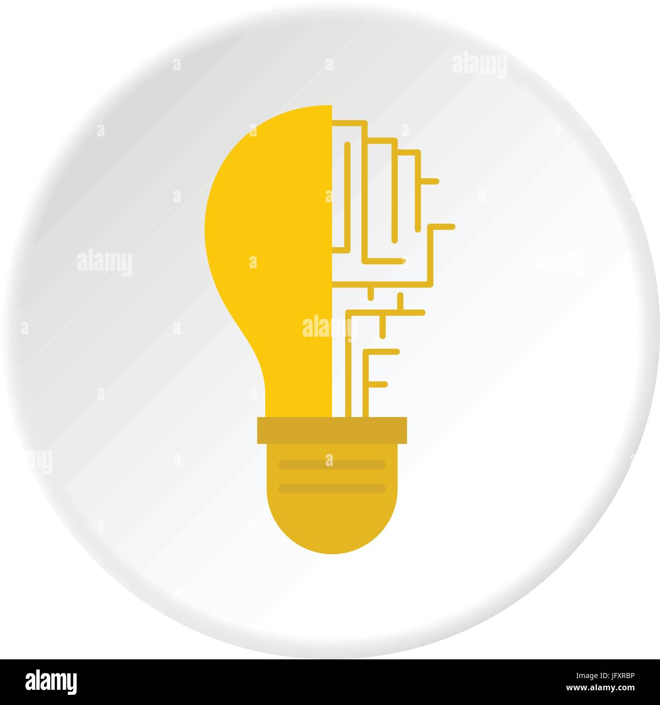 Circuit board inside light bulb icon circle Stock Vector Image & Art ...