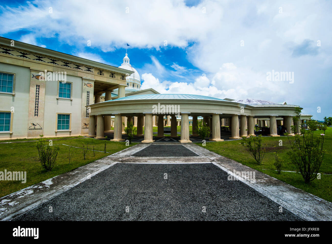 Parliament building of Palau on the Island of Babeldoab, Palau, Central ...