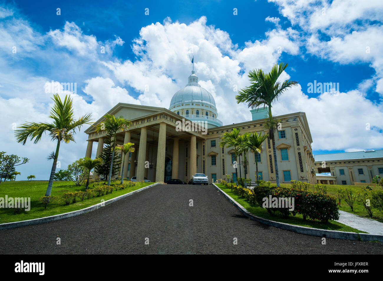 Parliament building of Palau on the Island of Babeldoab, Palau, Central ...
