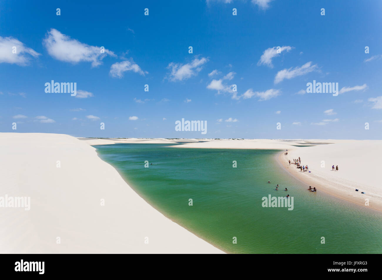 White sand dunes panorama from Lencois Maranhenses National Park ...