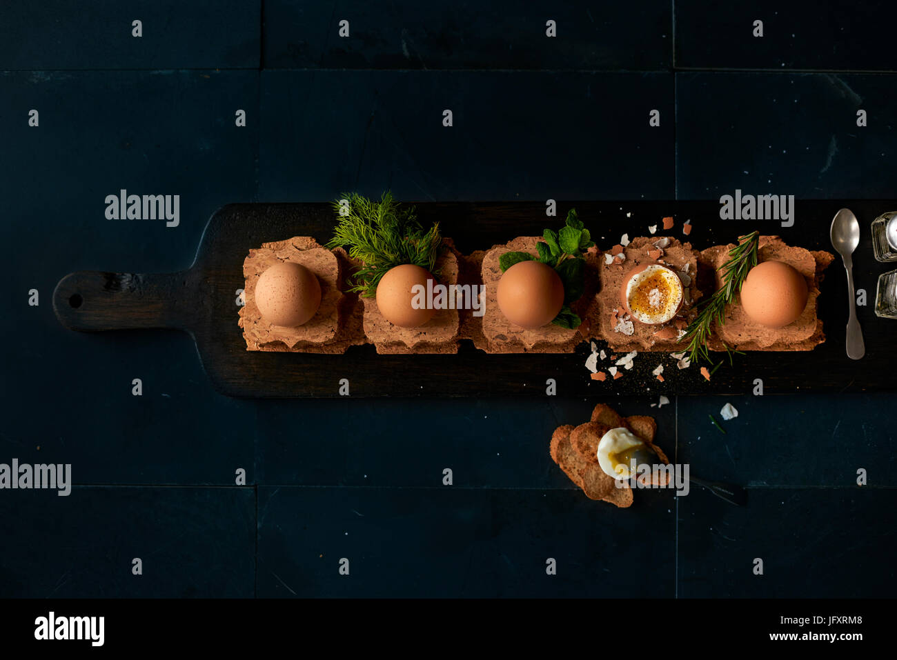 soft boiled eggs Stock Photo - Alamy