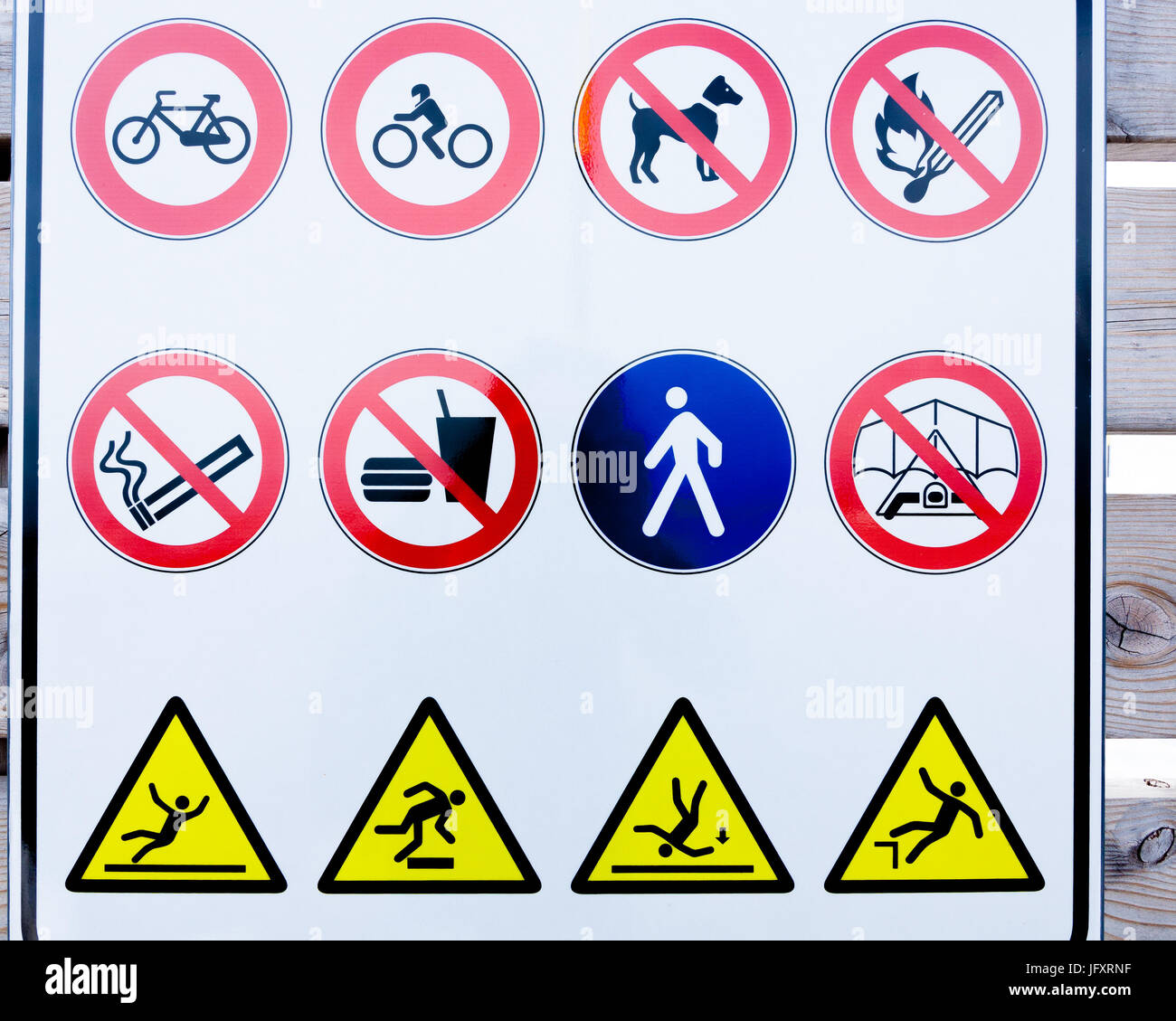 Collection of prohibition signs and warning signs Stock Photo - Alamy