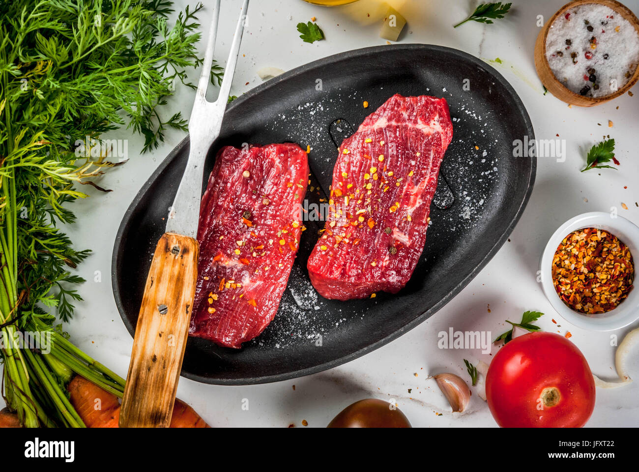 Frying Pan Sirloin Beef Steak High Resolution Stock Photography and ...