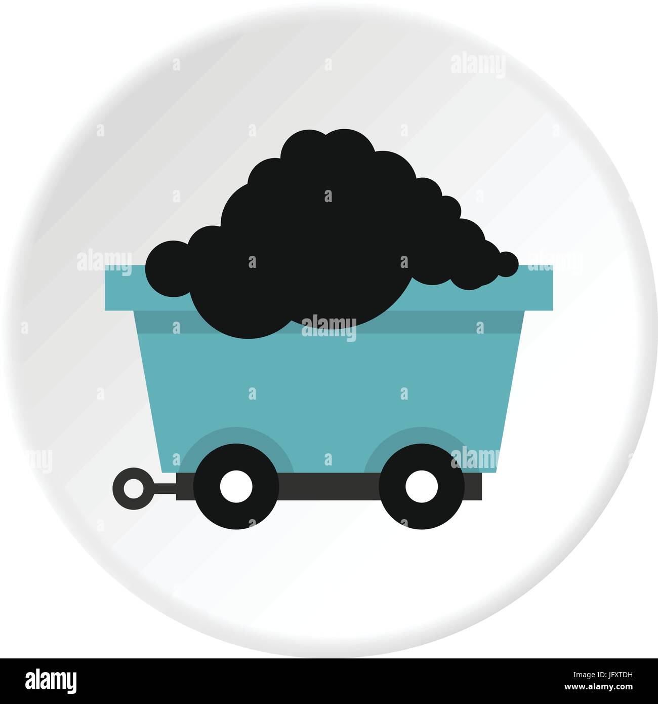 Cart on wheels with coal icon circle Stock Vector Image & Art - Alamy