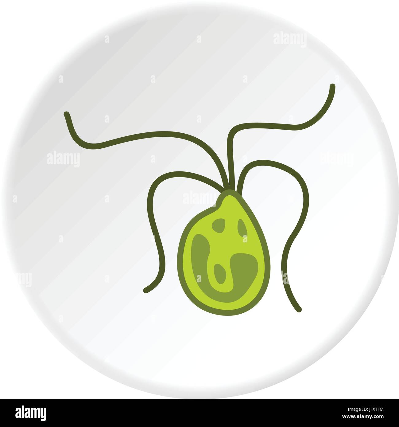 Bacterial cell icon in flat circle isolated vector illustration for web ...