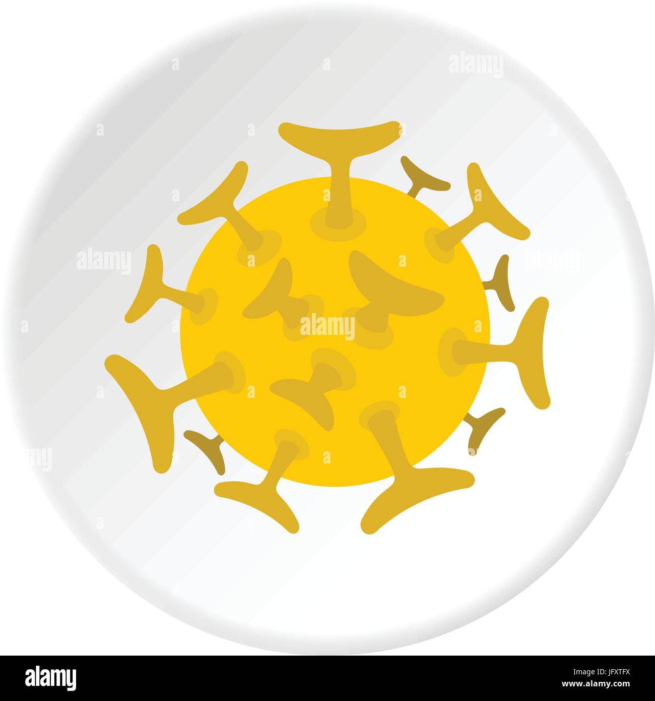 Round viral bacteria icon in flat circle isolated vector illustration ...