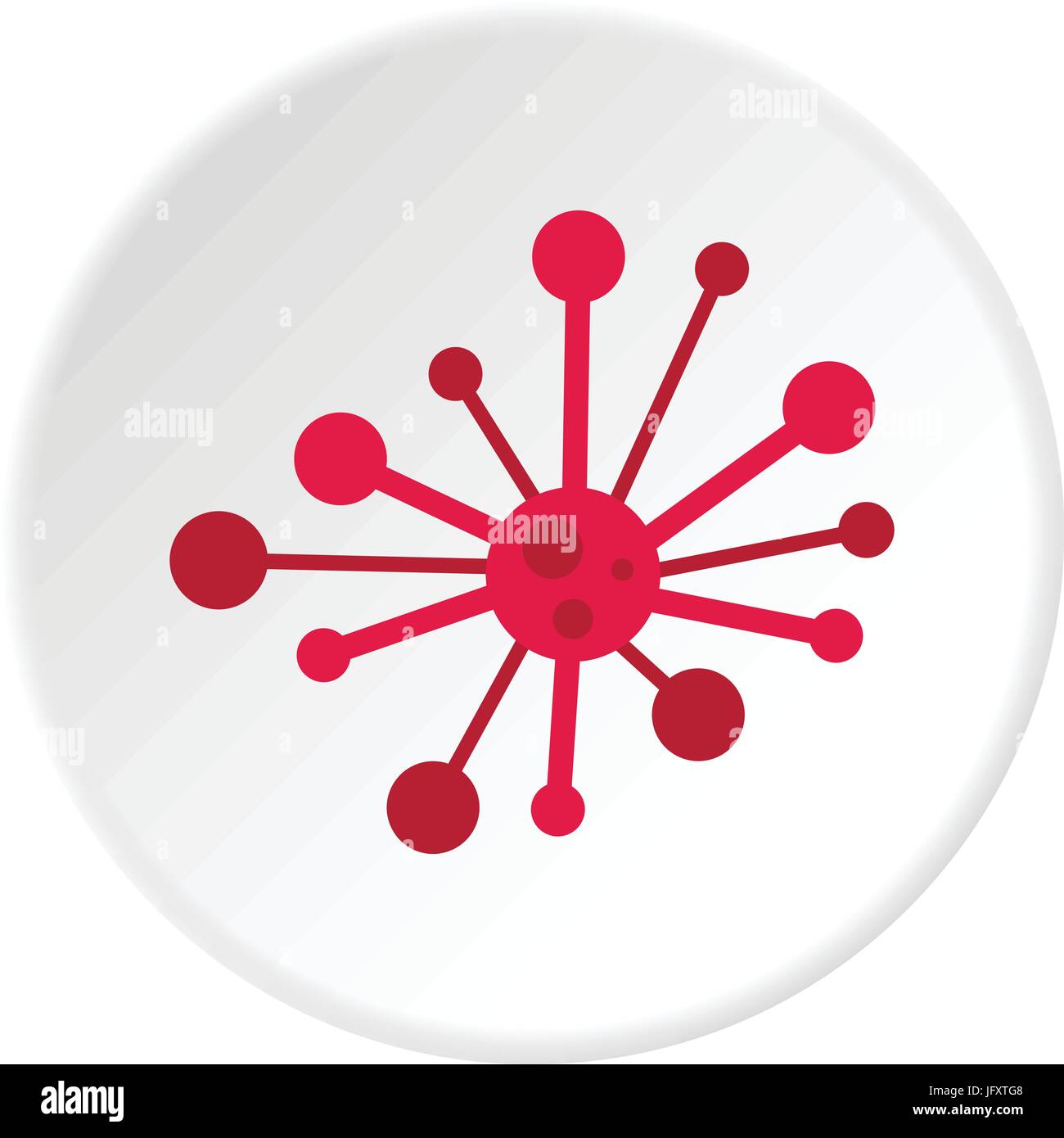 Round bacteria icon in flat circle isolated vector illustration for web ...