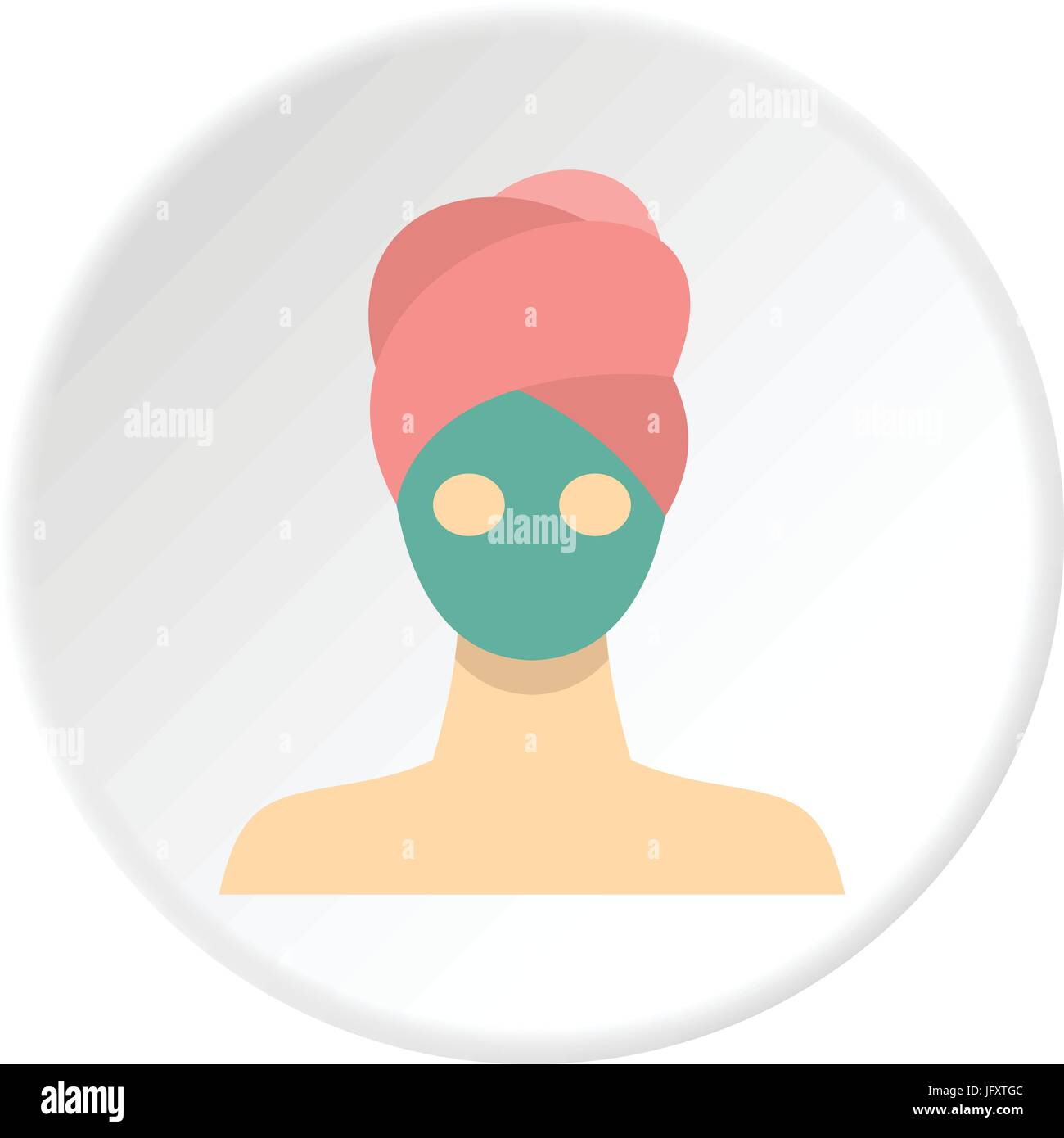 Spa facial clay mask icon in flat circle isolated vector illustration ...