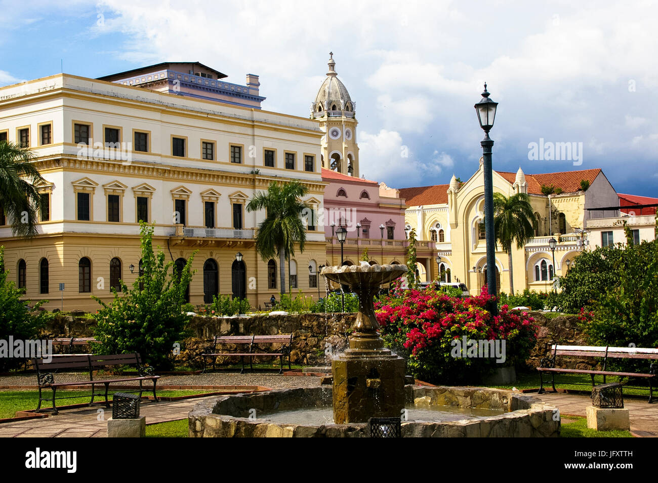 Colonial Panama City, Panama called El Casco Viejo Stock Photo - Alamy