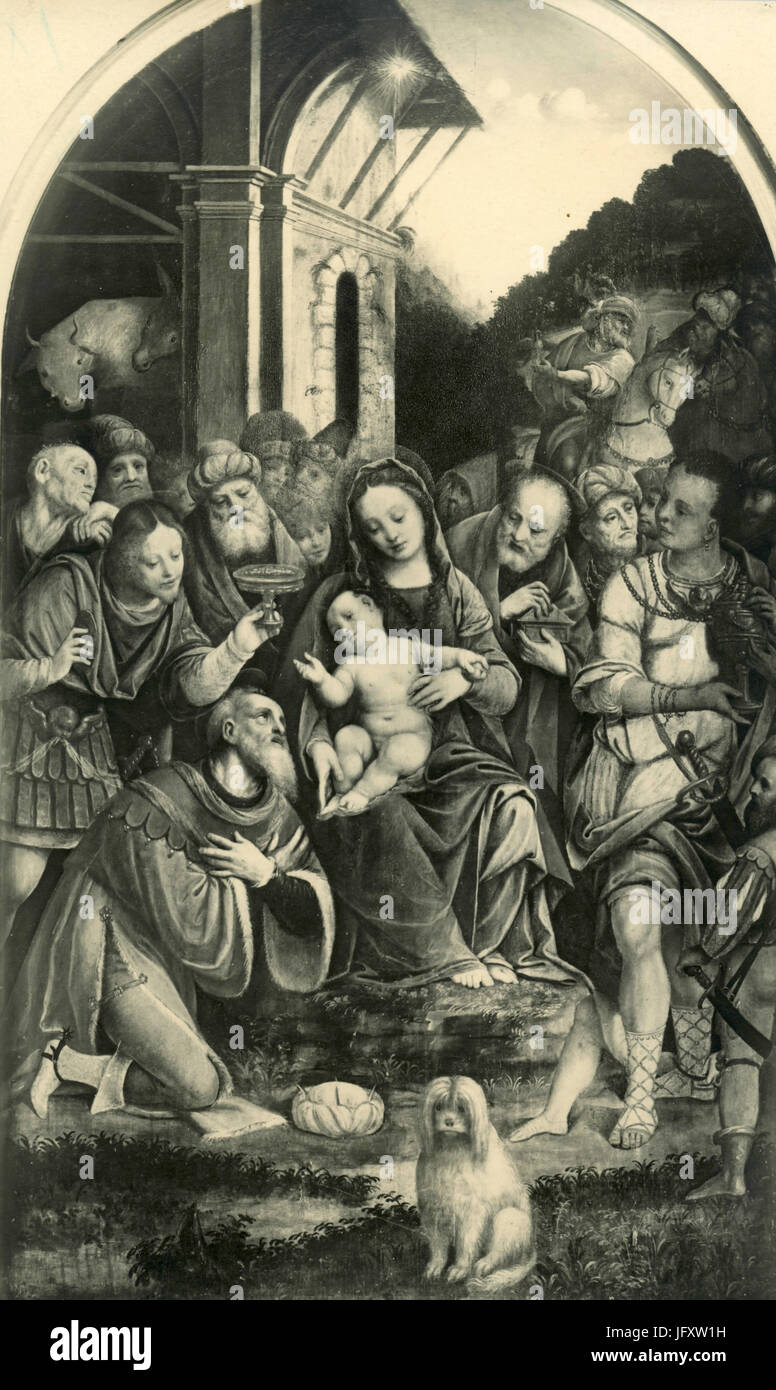 Adoration of the Magi, painting by Bernardo Lanino, Vercelli, Italy ...