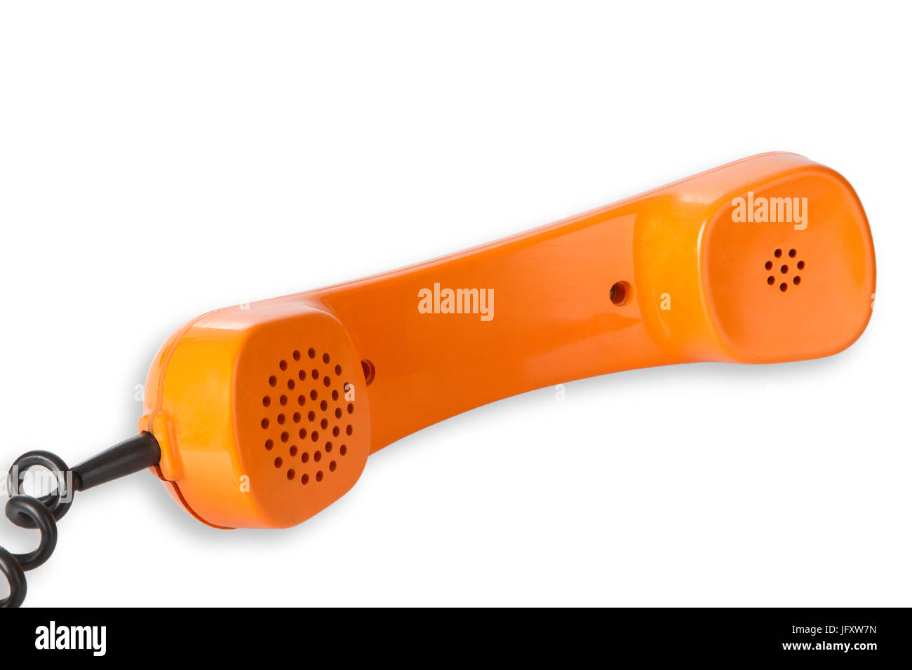 Retro telephone receiver isolated on white background Stock Photo - Alamy