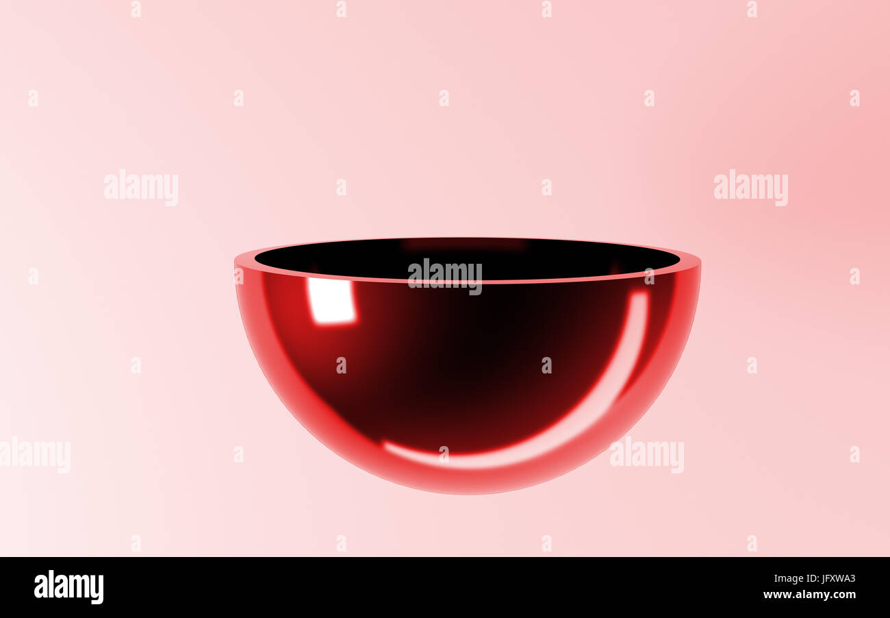 3d rendering of a hemisphere cut inside a studio on white Stock Photo ...