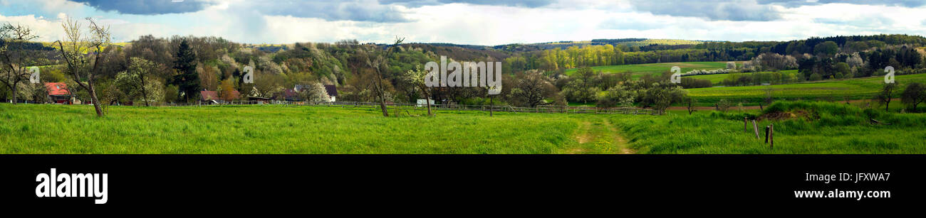 Panorama from Landscape in Huettenberg Germany Stock Photo - Alamy