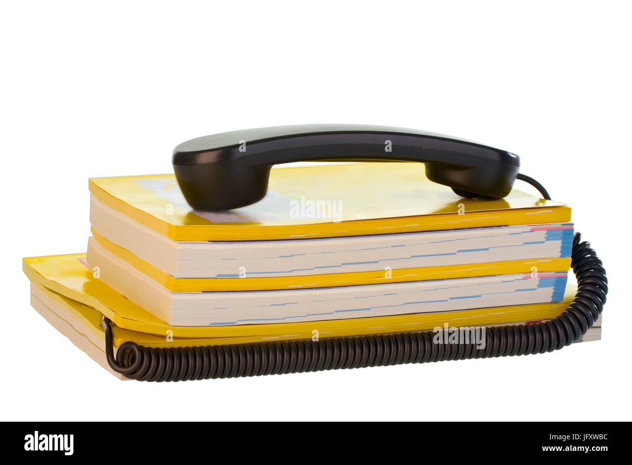 Telephone Receiver with phone book on bright background Stock Photo - Alamy