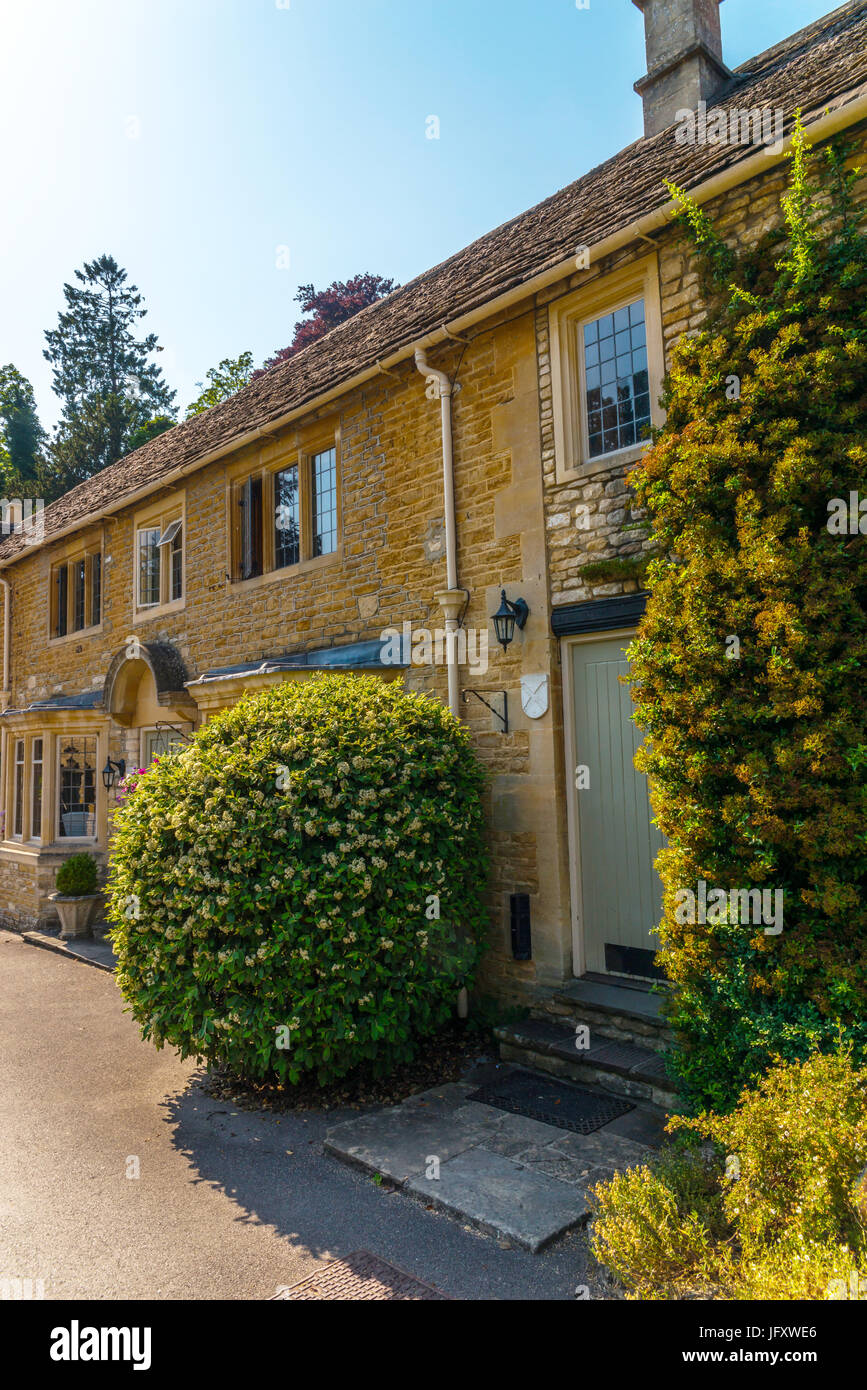 old English town and beautiful historic buildings, old street ...